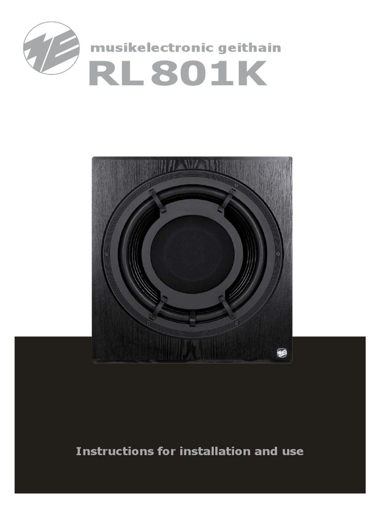 Musikelectronic Geithain RL 801K Manual English | PDF | Loudspeaker ...