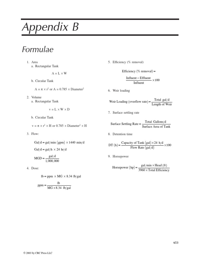 Appendix B: Formulae | PDF | Science & Mathematics