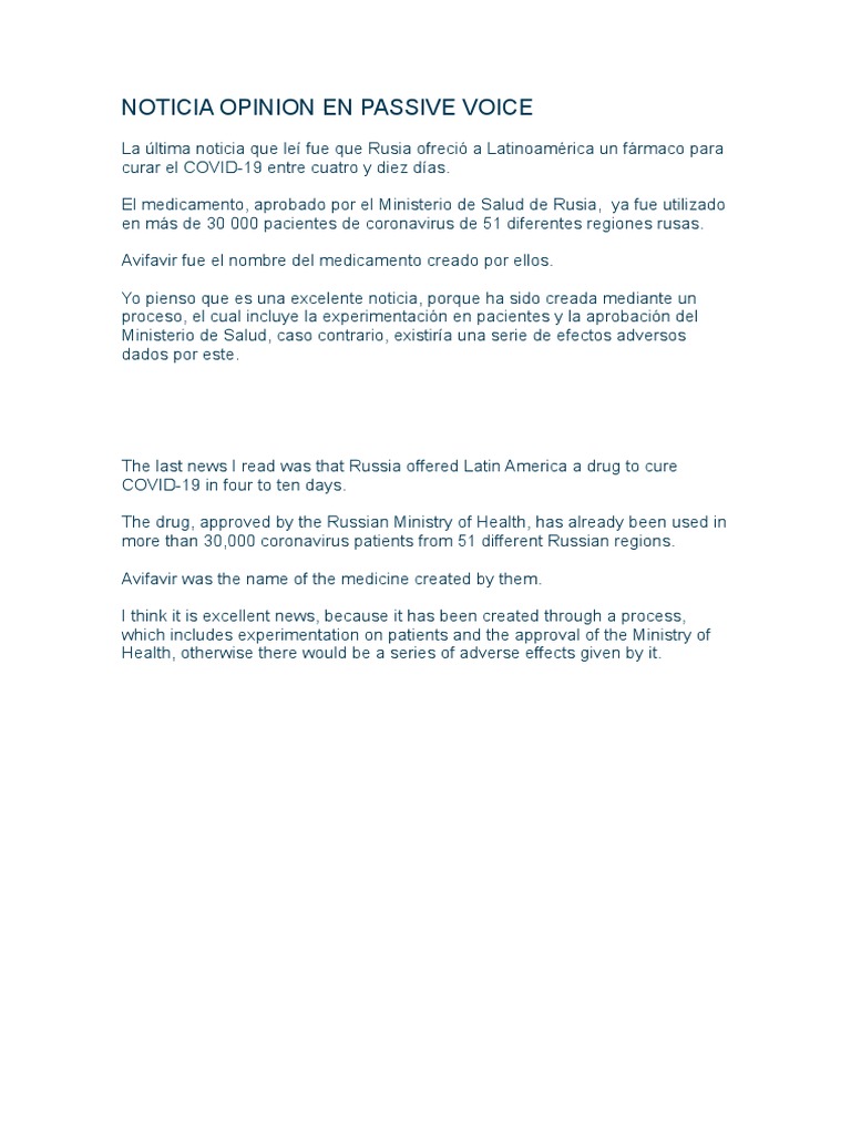 Noticia Opinion en Passive Voice | PDF