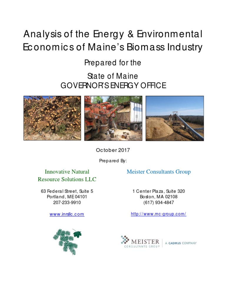 Biomass Report To Maine GEO 10.2017 INRS and MCG | PDF | Biofuel | Lumber