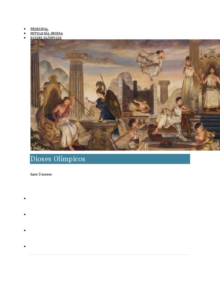 Dioses Olimpicos PDF | PDF | Doce olímpicos | Monte Olimpo