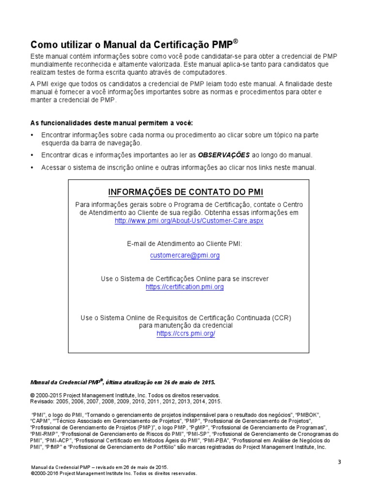 Manual Da Certificação PMP PDF | PDF | Business