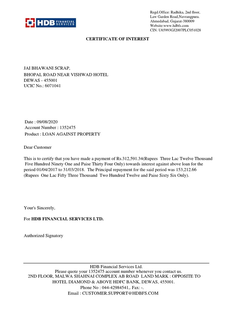 Certificate of Interest | PDF