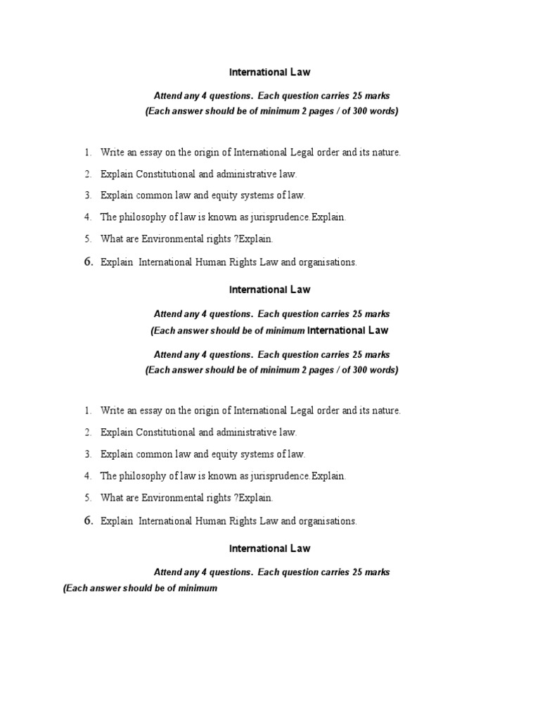 Key Topics in International Law Essays | PDF
