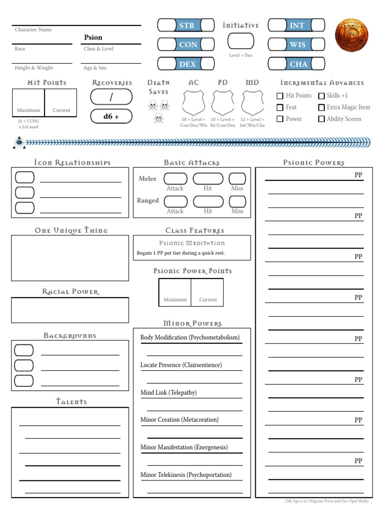Icon Relationships Psionic Powers Basic Attacks: Psion | PDF | Role ...