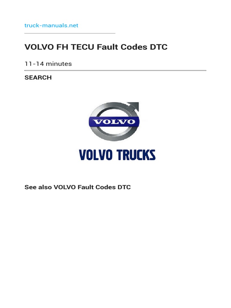 Volvo FH TECU Fault Codes DTC Guide | PDF | Clutch | Transmission ...