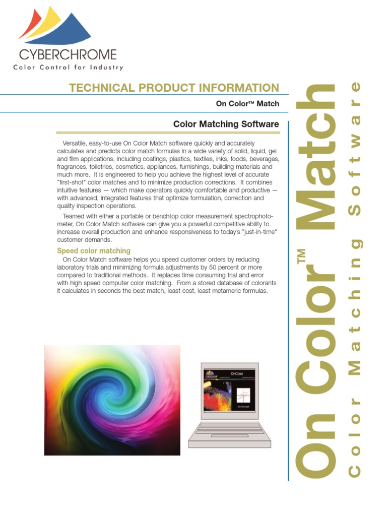 Technical Product Information: Color Matching Software | PDF ...
