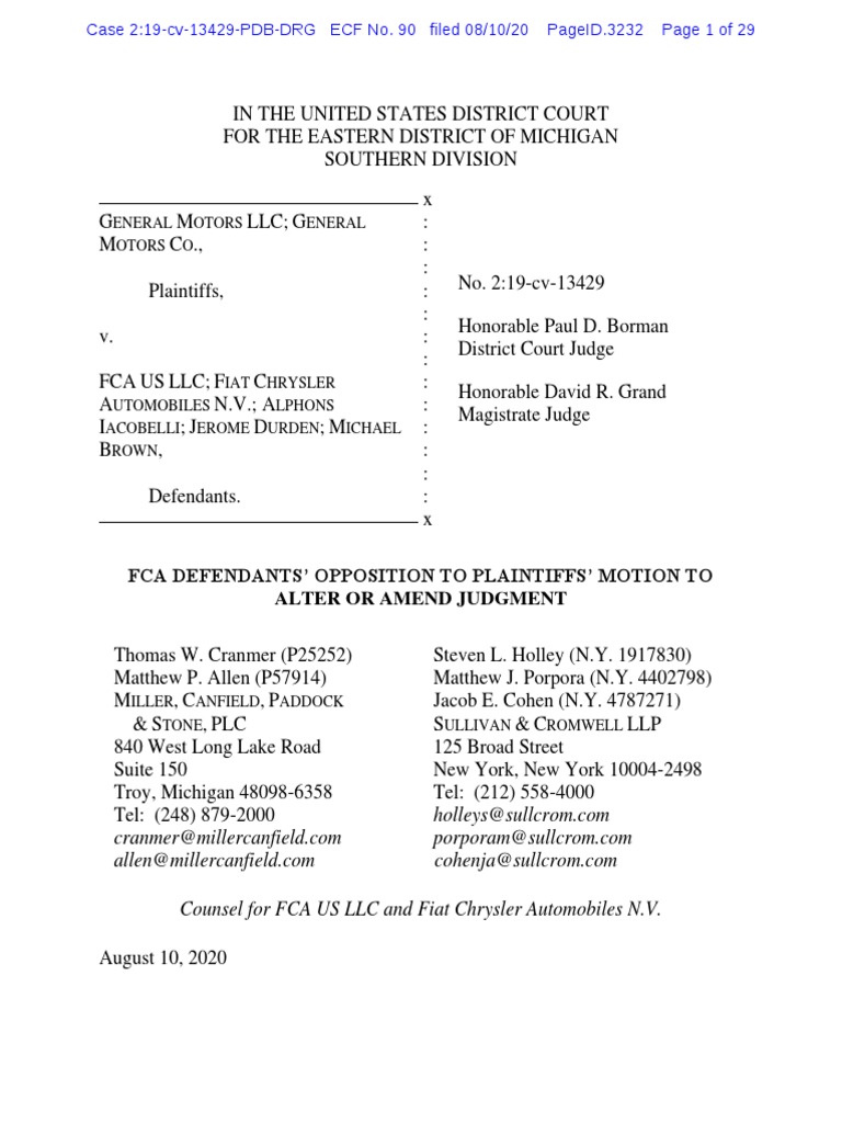 FCA Court Documents | PDF | Proximate Cause | Complaint