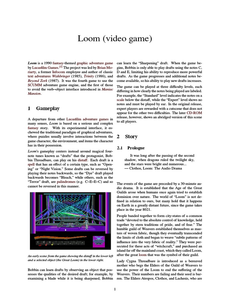 Loom (Video Game) | PDF | Leisure | Computing And Information Technology