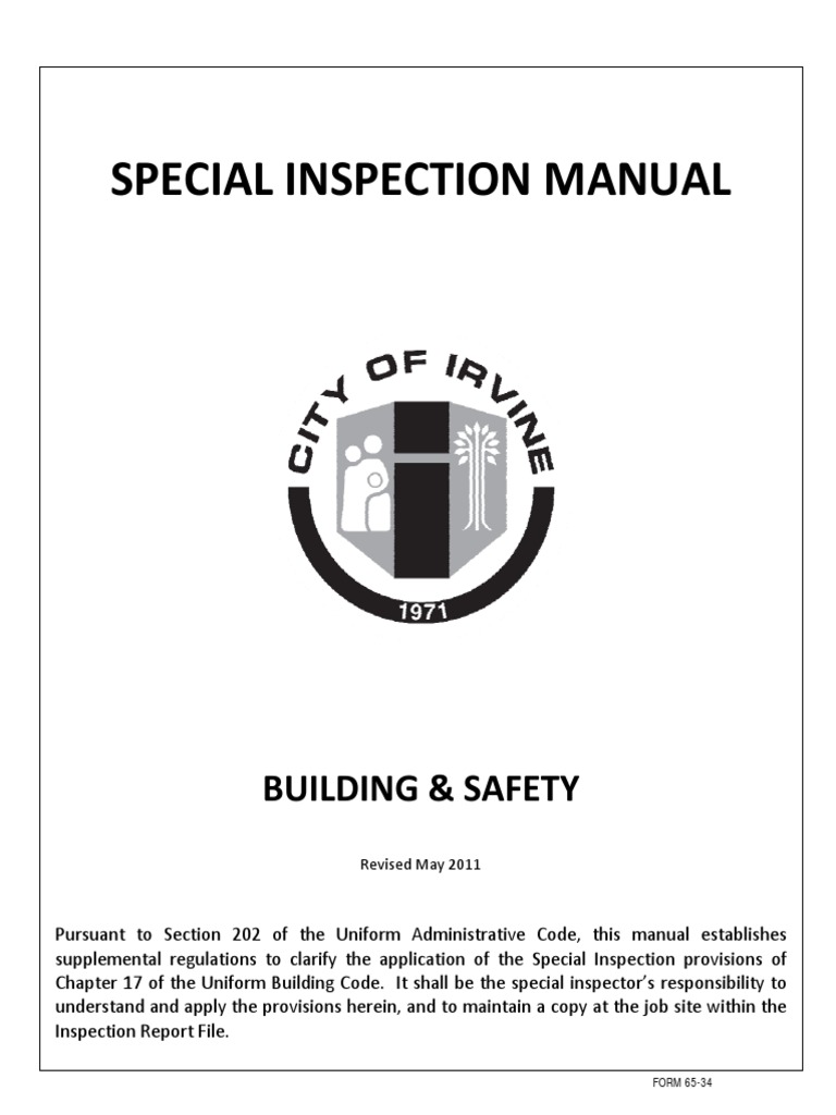 Special Inspection Manual: Building & Safety | Download Free PDF ...