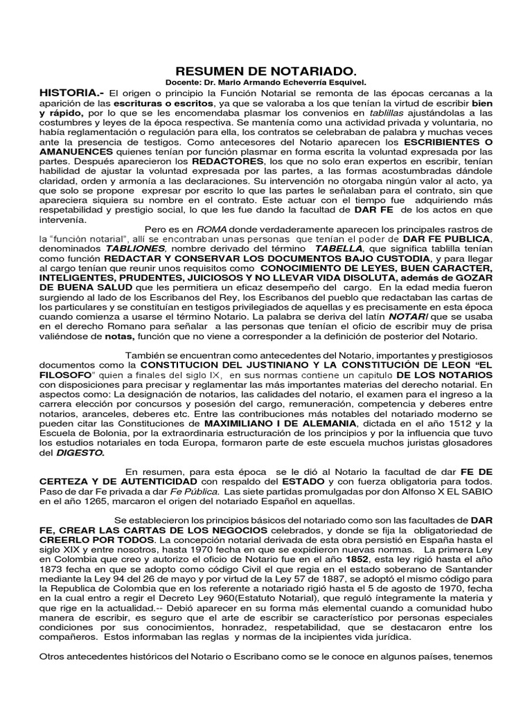 Historia del Notariado | PDF | Derecho Civil (Common Law ...
