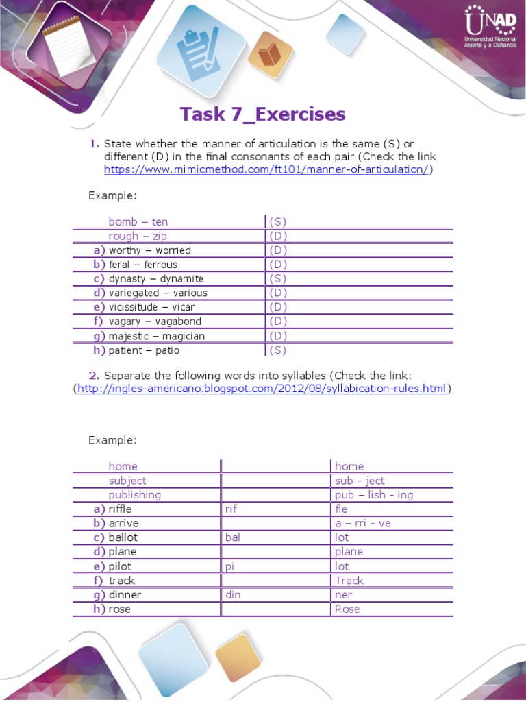 Phonetics and Phonology Task 7 - Exercises | PDF | Philology | Language ...