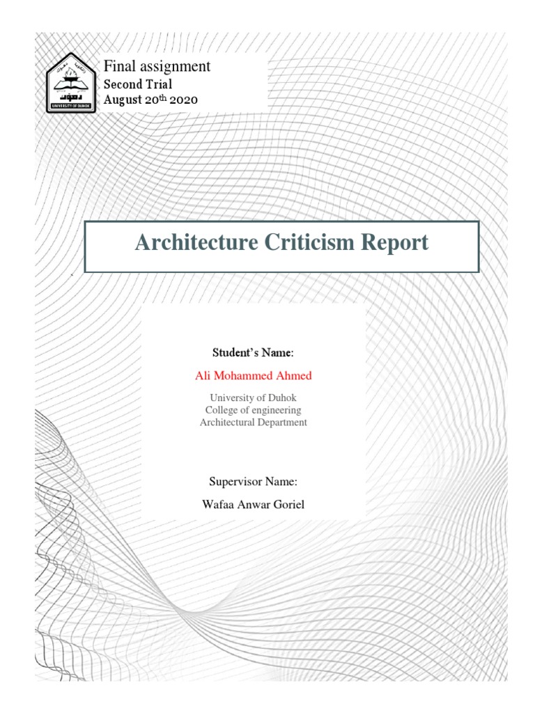 Architecture Criticism Report Overview | PDF