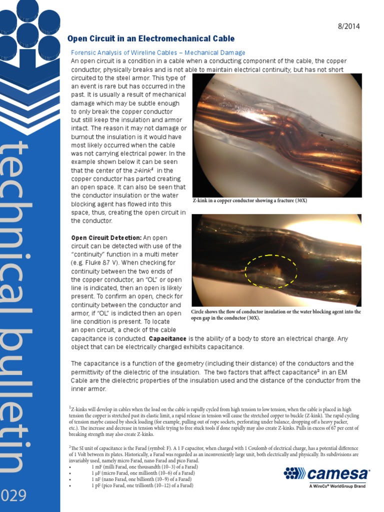 Open Circuit in An Electromechanical Cable | Download Free PDF ...