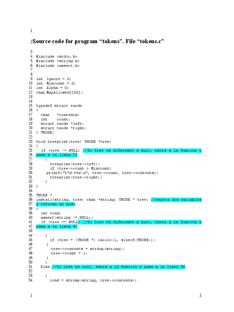 Source Code For Program "Tokens". File "Tokens.c" | PDF | Models Of Computation | Software ...
