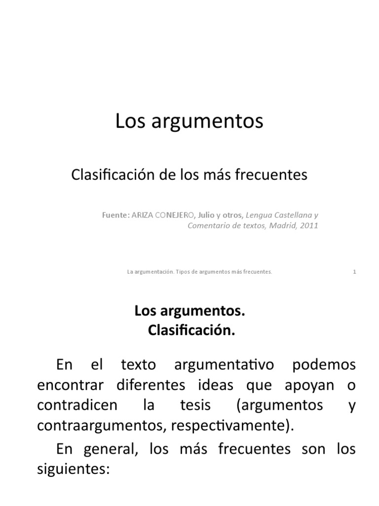 Los Argumentos Mas Frecuentes | PDF | Argumento | Razón