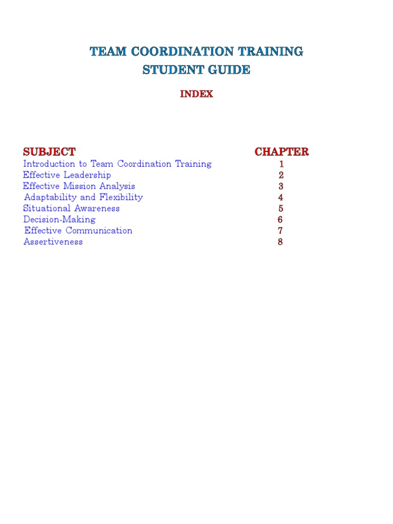 Team Coordination Training Guide | PDF