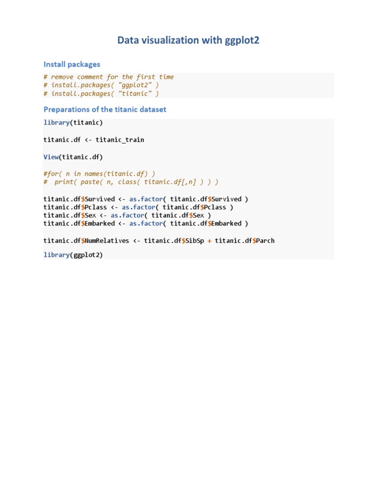 Data Visualization With Ggplot2: Install Packages | PDF | Statistical ...