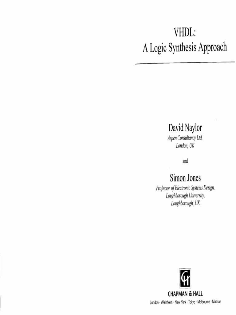 VHDL Logic Synthesis Approach PDF | PDF