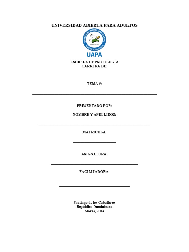 Hoja de Presentación UAPA 2025 | PDF