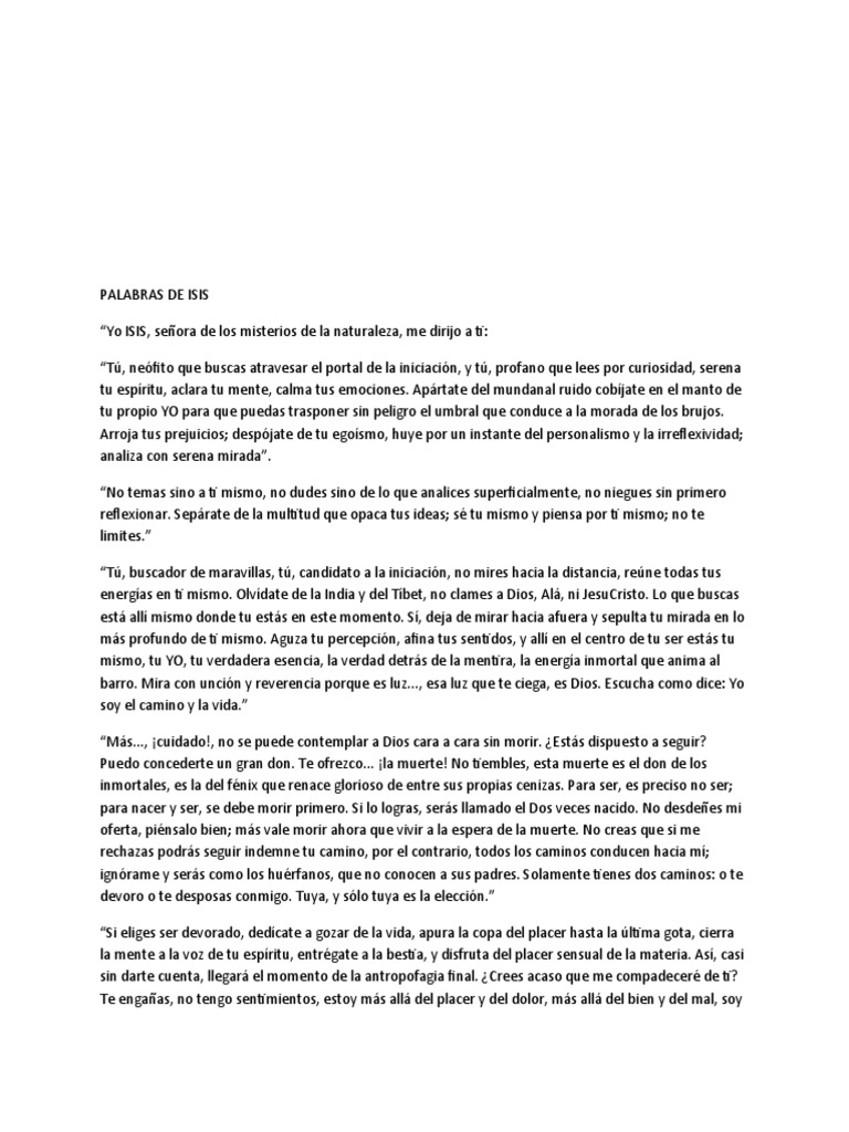 Palabras de Is | PDF | Hermetismo | Jesús