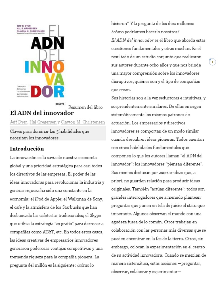 El ADN Del Innovador | PDF | Innovación | Macintosh