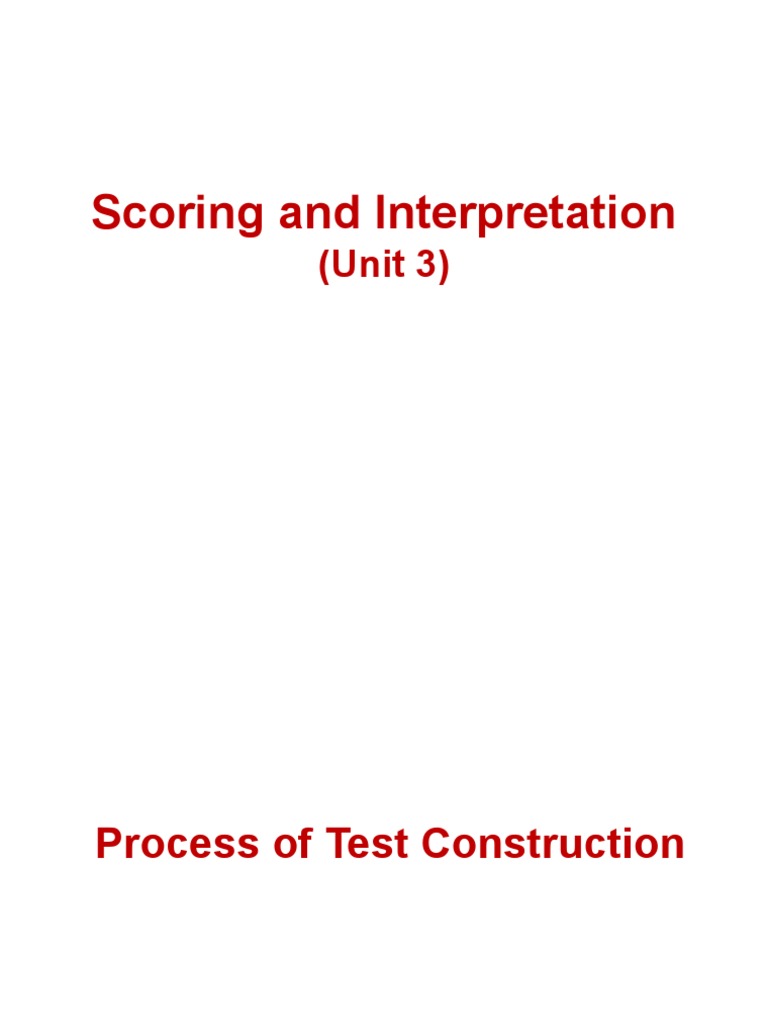 Scoring and Interpretation - Part 1 (Unit 3) | PDF | Likert Scale ...