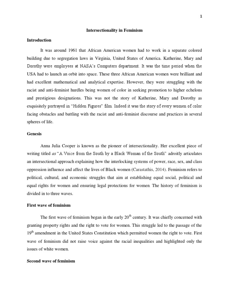 Intersectionality Feminist Theory PDF | PDF | Intersectionality | Feminism