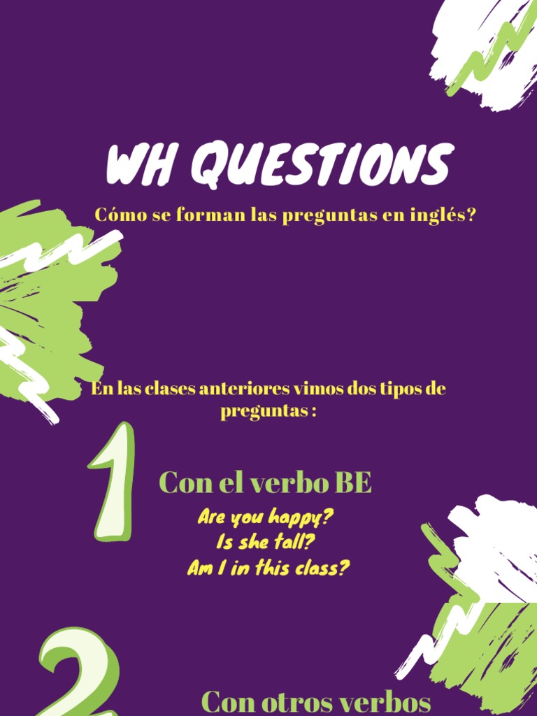 WH Questions: Cómo Se Forman Las Preguntas en Inglés? | PDF