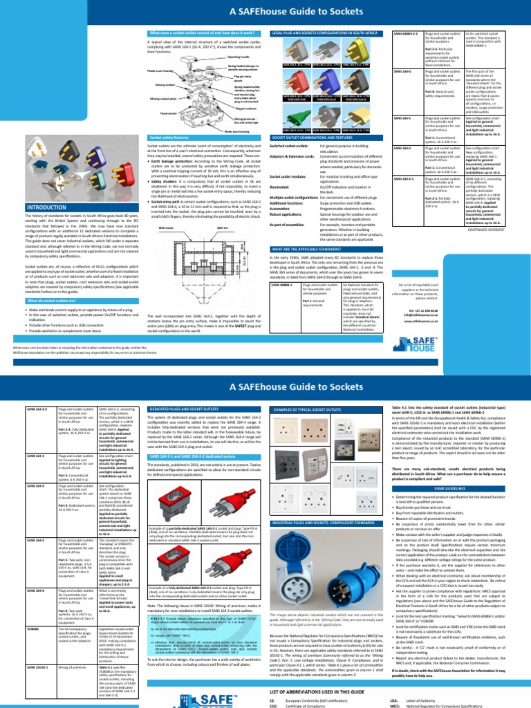 A SAFEhouse Guide To Sockets | PDF | Ac Power Plugs And Sockets | Electrical Wiring
