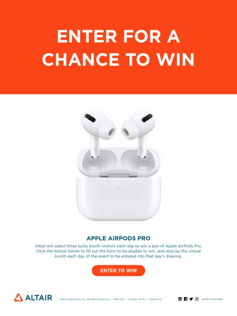 Enter For A Chance To Win: Apple Airpods Pro | PDF