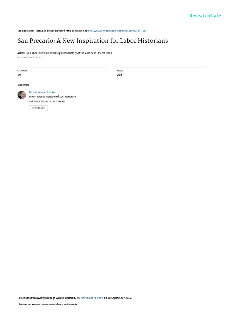 San Precario: A New Inspiration For Labor Historians: Labor Studies in ...