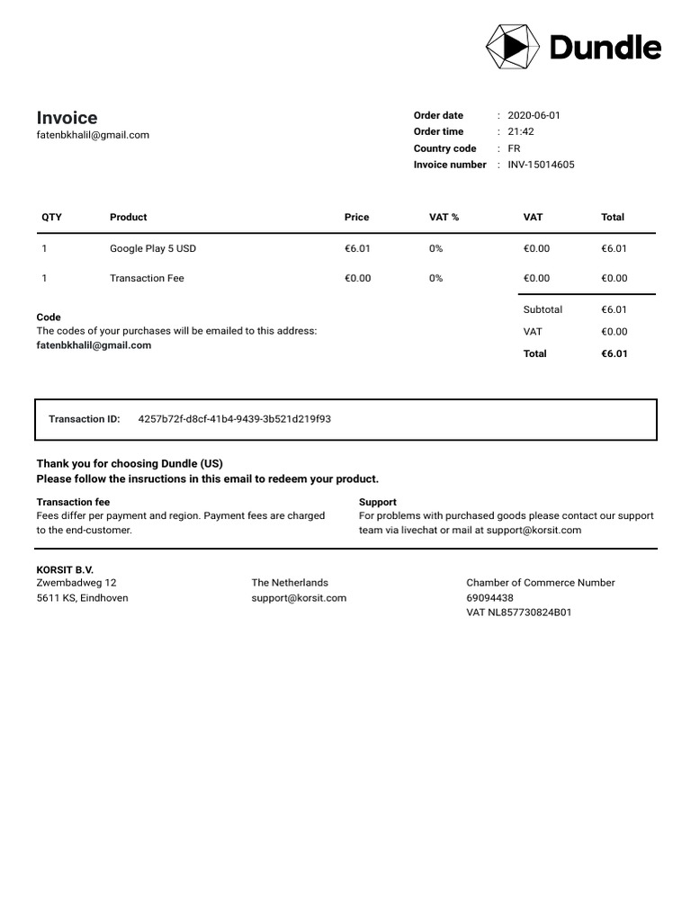 Invoice: Order Date Order Time Country Code Invoice Number | PDF