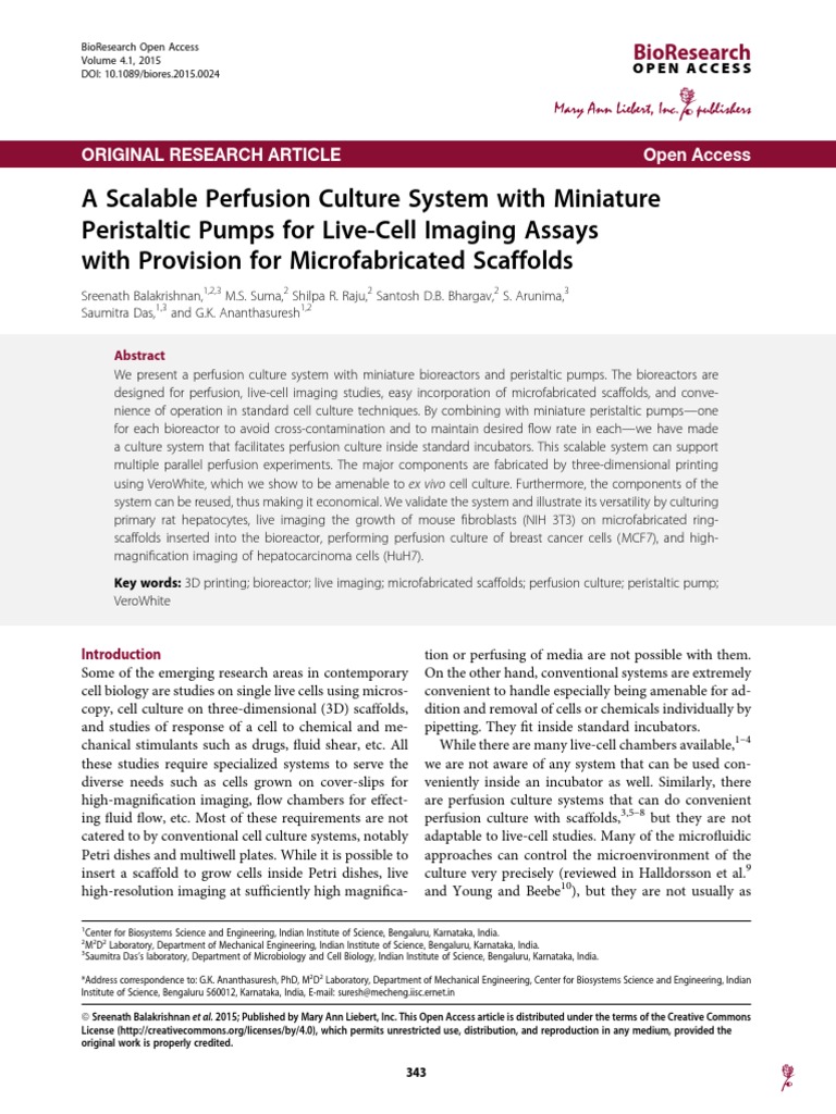 A Scalable Perfusion Culture System With Miniature Peristaltic Pumps ...
