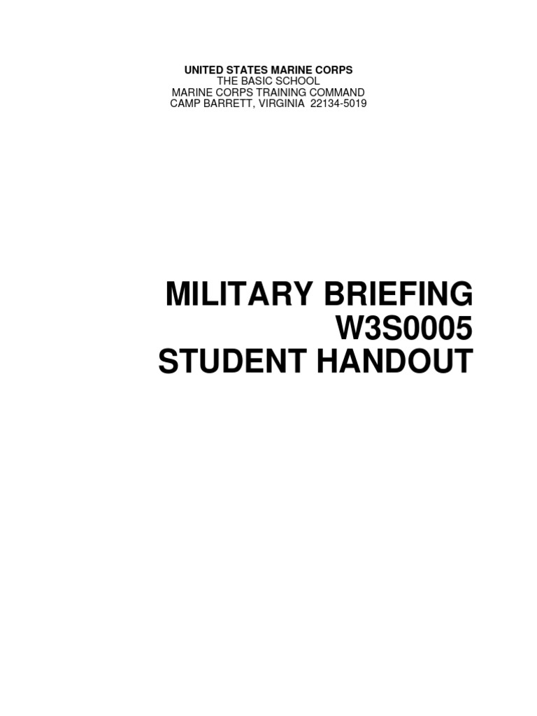 Military Briefing W3S0005 Student Handout | PDF | Staff (Military ...