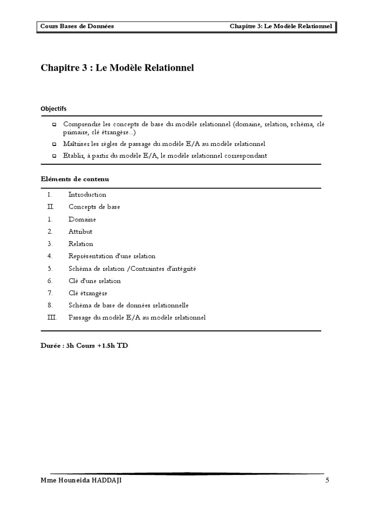 Introduction au Modèle Relationnel | PDF | Modèle relationnel | Bases ...