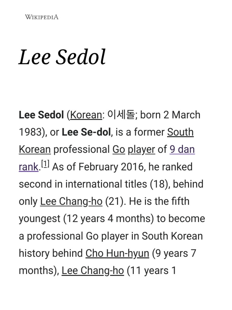 Lee Sedol PDF | PDF | Sports | Leisure