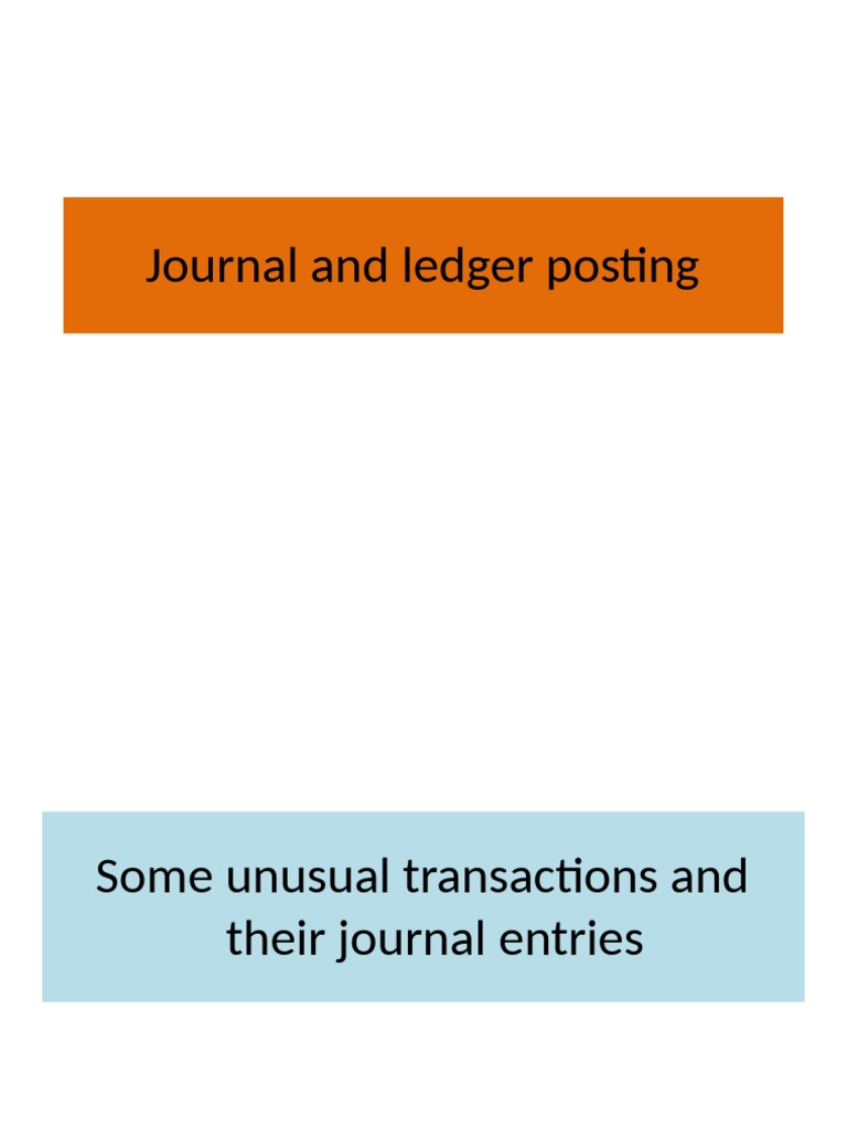 Journal and Ledger Posting | PDF | Debits And Credits | Corporations