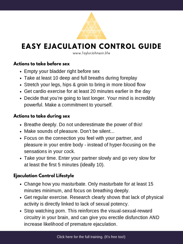 Easy Ejaculation Control Guide | PDF