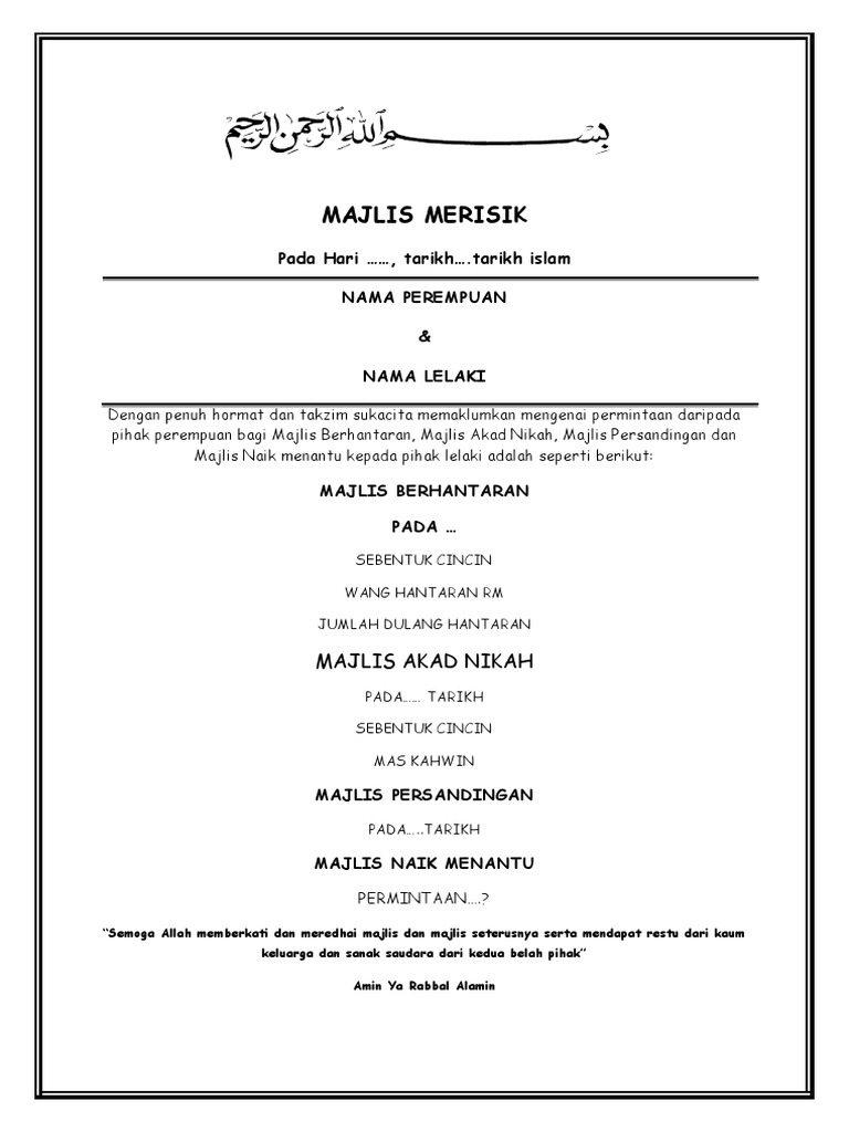 Majlis Merisik | PDF