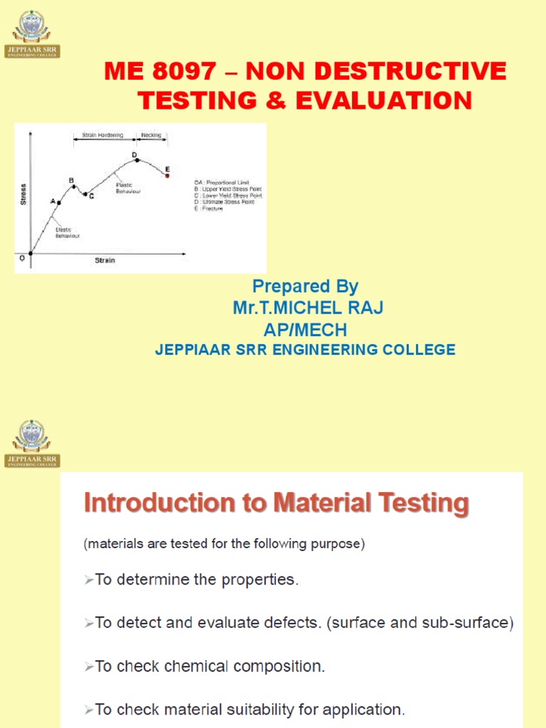 ME8097 NDT UNIT 1 - Lecture 3 | PDF