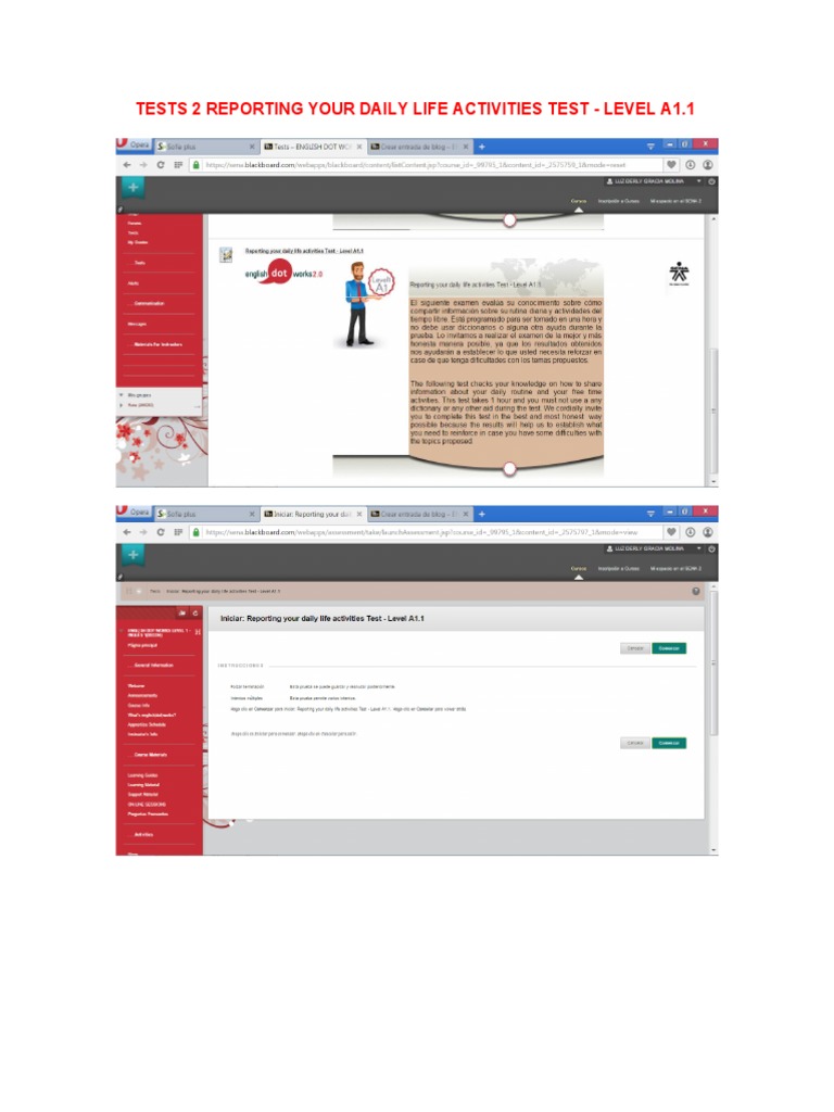 Tests 2 Reporting Your Daily Life Activities Test | PDF