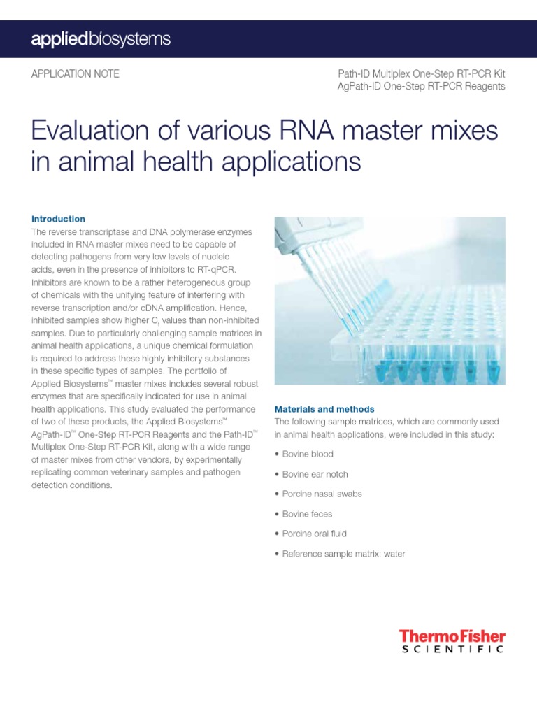 Evaluation of Various RNA Master Mixes in Animal Health Applications ...