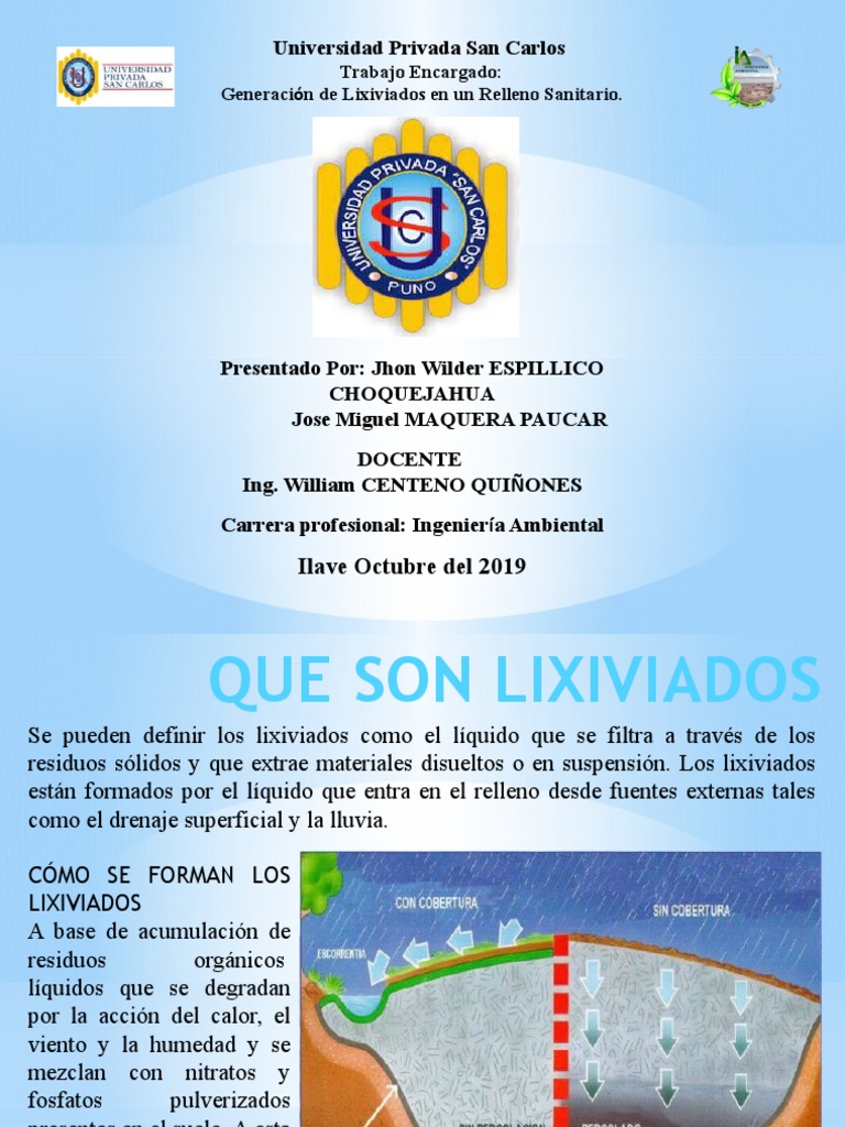 Definición y Formación de Lixiviados | PDF