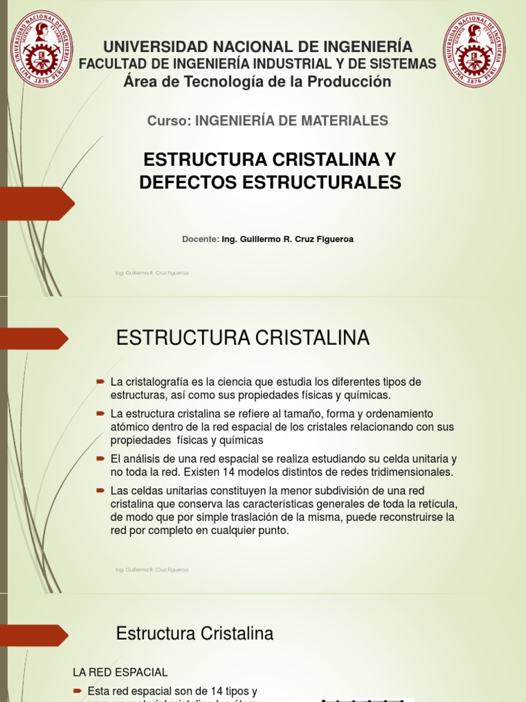 S4.Estructura Cristalina - Defectos Estructurales 20-1 | PDF ...