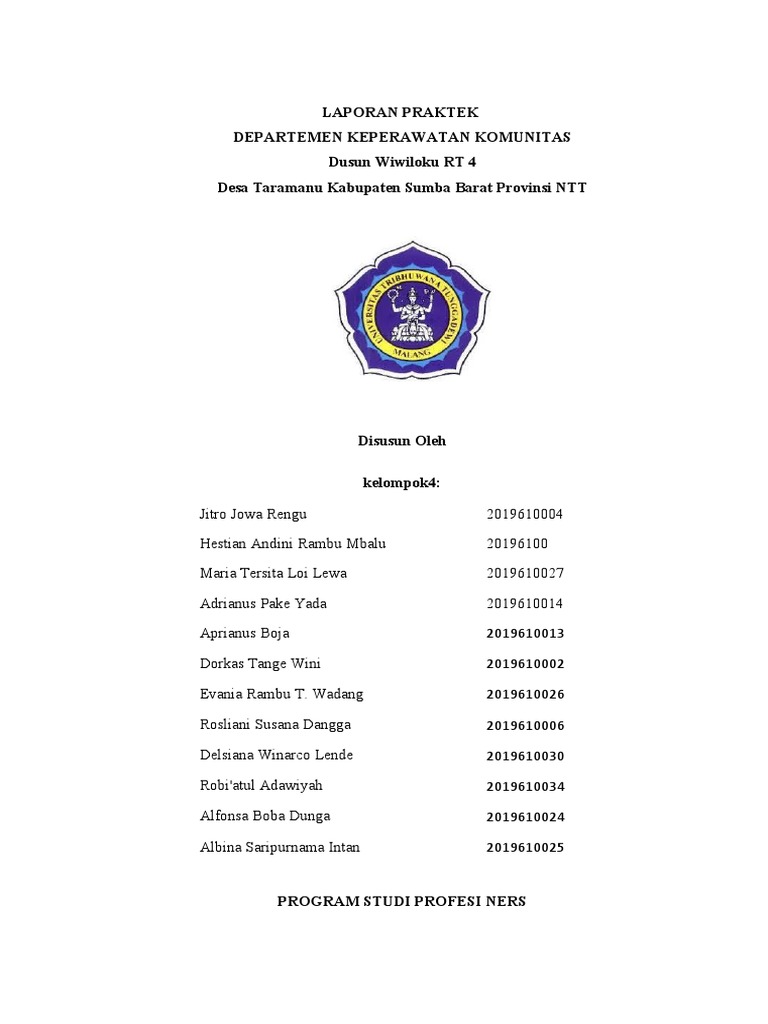 Laporan Praktek Profesi Ners Komunitas | PDF