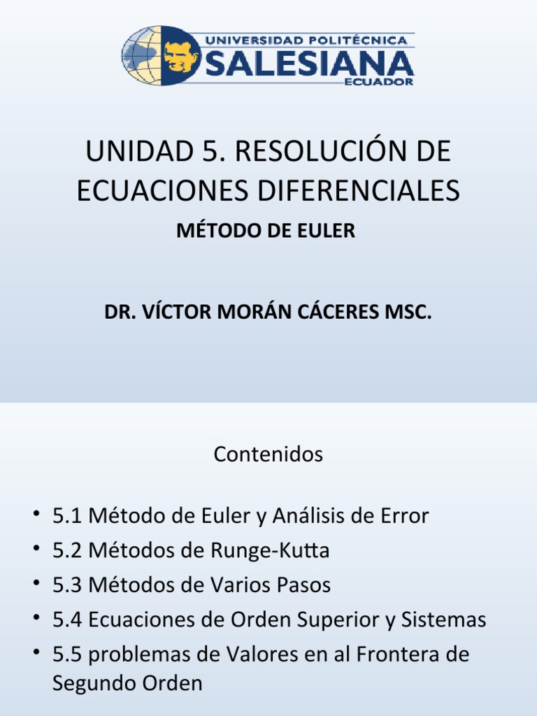 Método de Euler y Análisis de Error | PDF | Relaciones matematicas ...