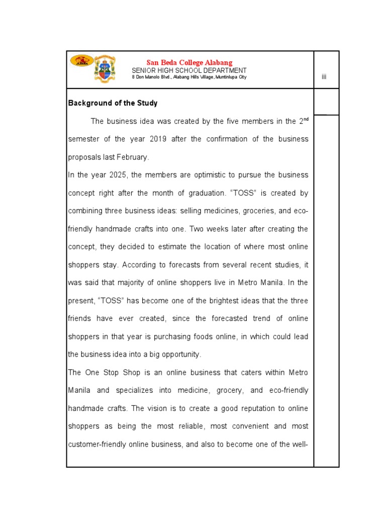 Feasibility Study - Marketing Aspect Sample | PDF | Grocery Store | Retail