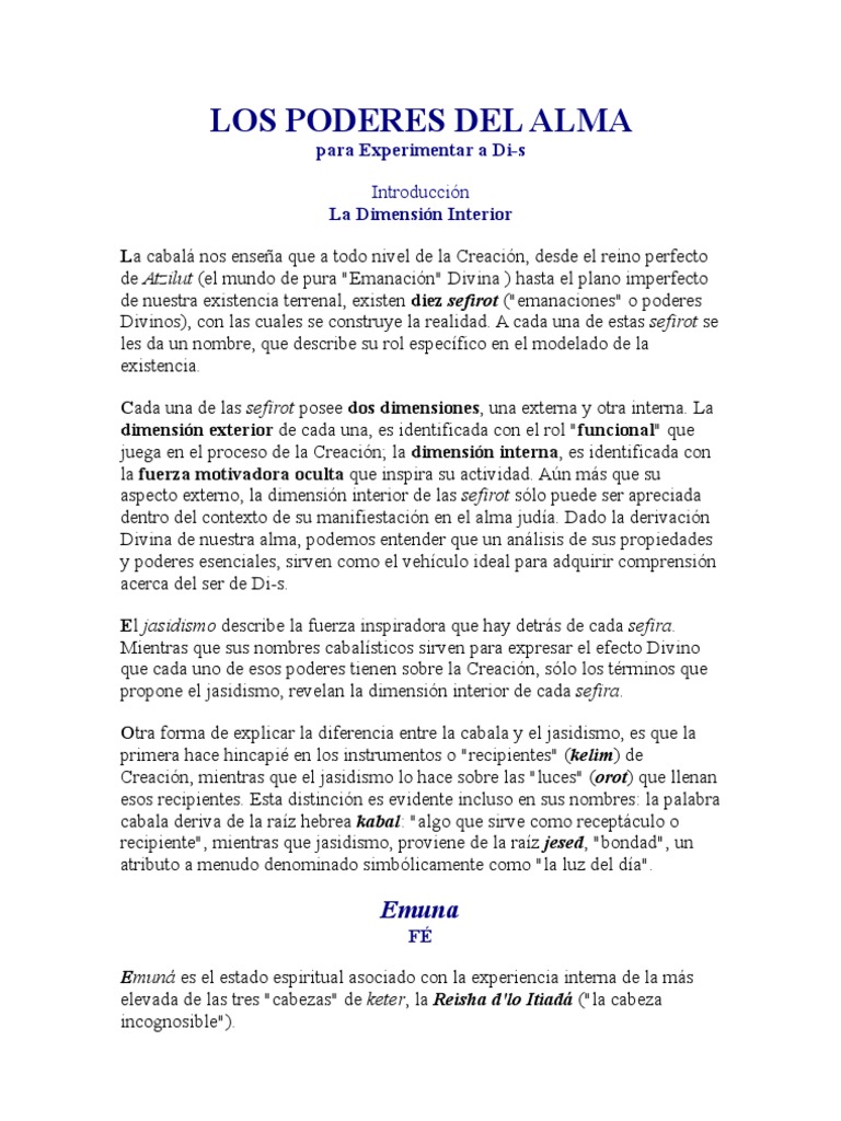 Los Poderes Del Alma | PDF | Kábala | Fe