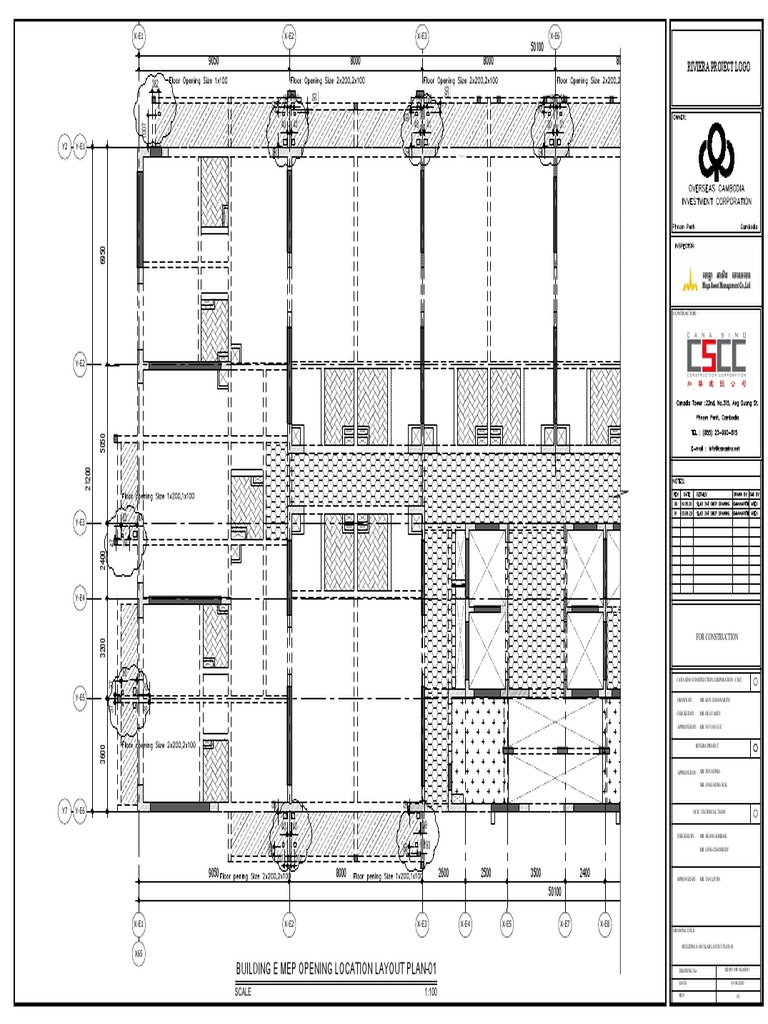 Building E Mep Opening Location Layout Plan-01: Riviera Project Logo | PDF